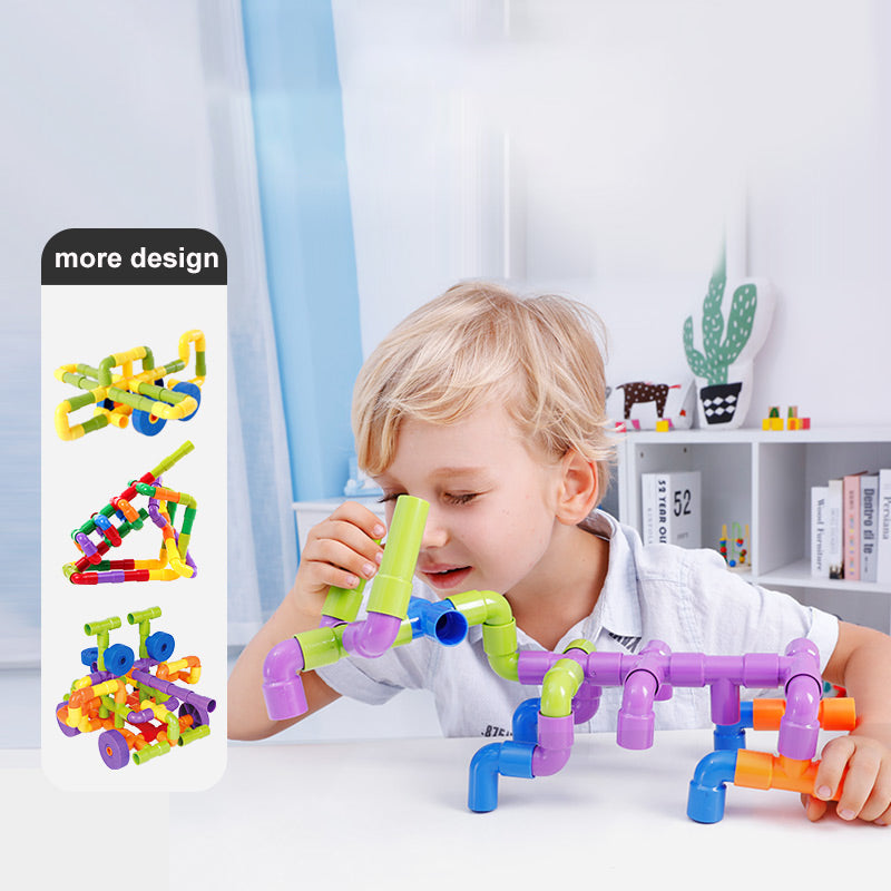 Early Learning Stem Toys KUTOI Pipe Building Toys - 72 Piece STEM ...